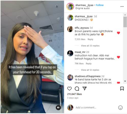 Fact Check: Can 30-second forehead tapping stop food cravings?