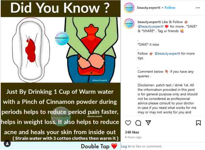 Fact Check: Can warm water with cinnamon relieve period pain?
