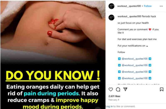 Fact Check: Can eating oranges daily cure period pain?