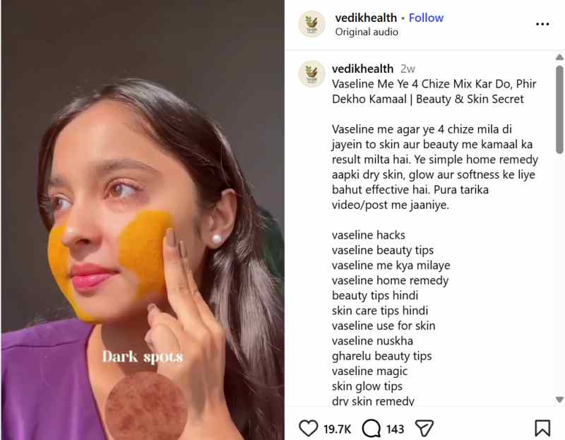 Do Vaseline and turmeric work well for dark spots?