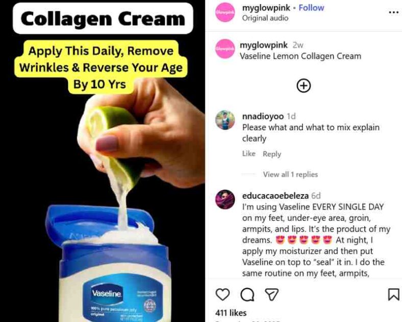 Can a homemade collagen cream ensure wrinkle-free skin?